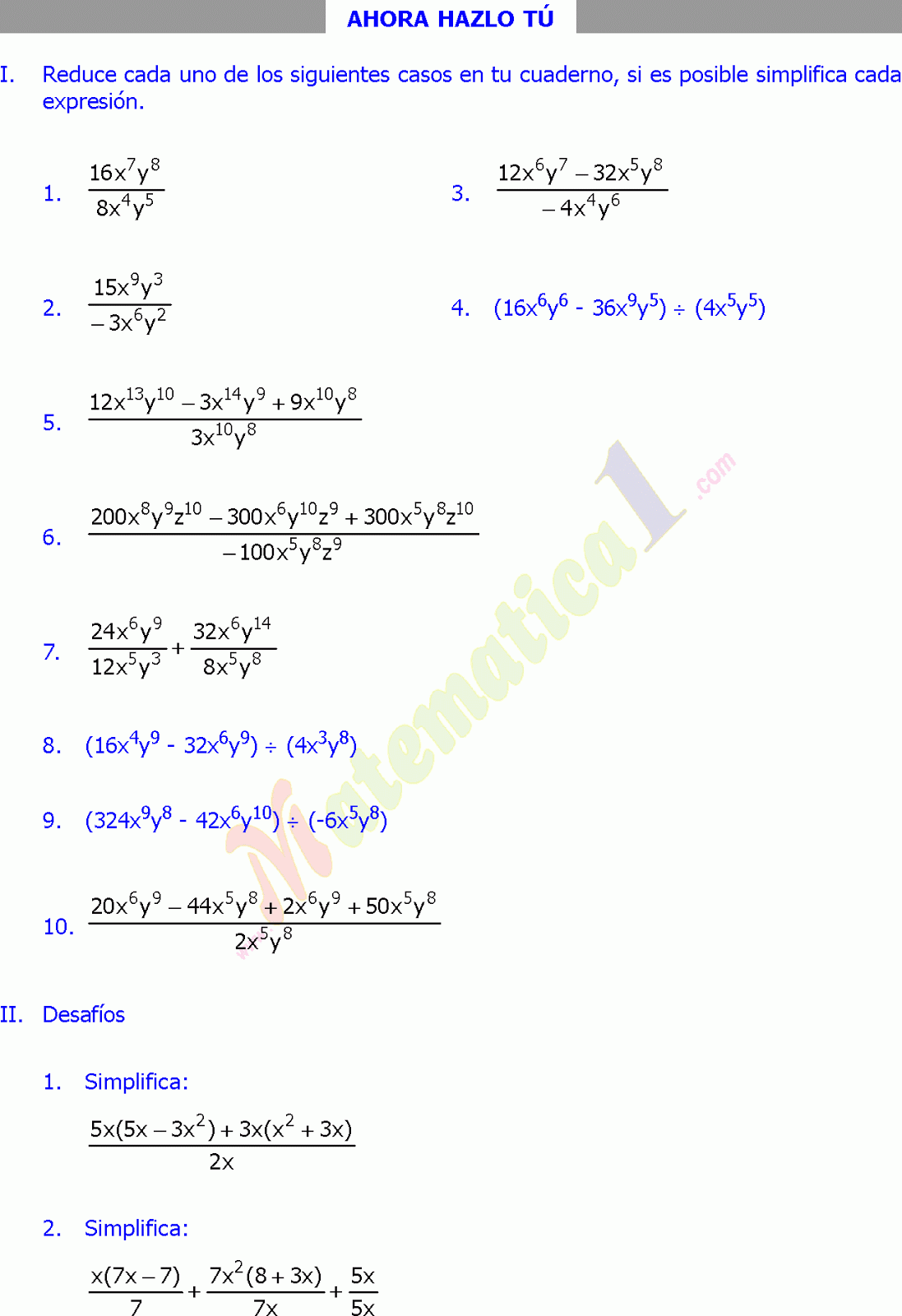 EJERCICIOS DE ÁLGEBRA MATEMÁTICA DE SEXTO GRADO DE PRIMARIA O BÁSICO PDF