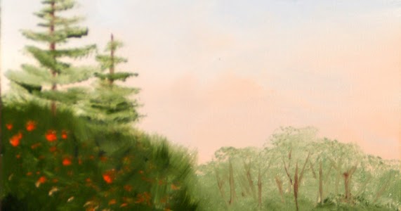 Daily Painters Abstract Gallery: Mark Webster - Lakeside Cove with Pine ...