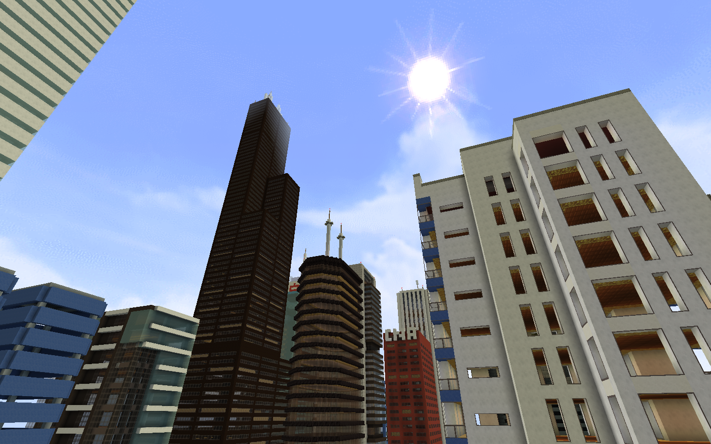 Replica Minecraft del Willis/Sears Tower, Chicago, Estados Unidos.