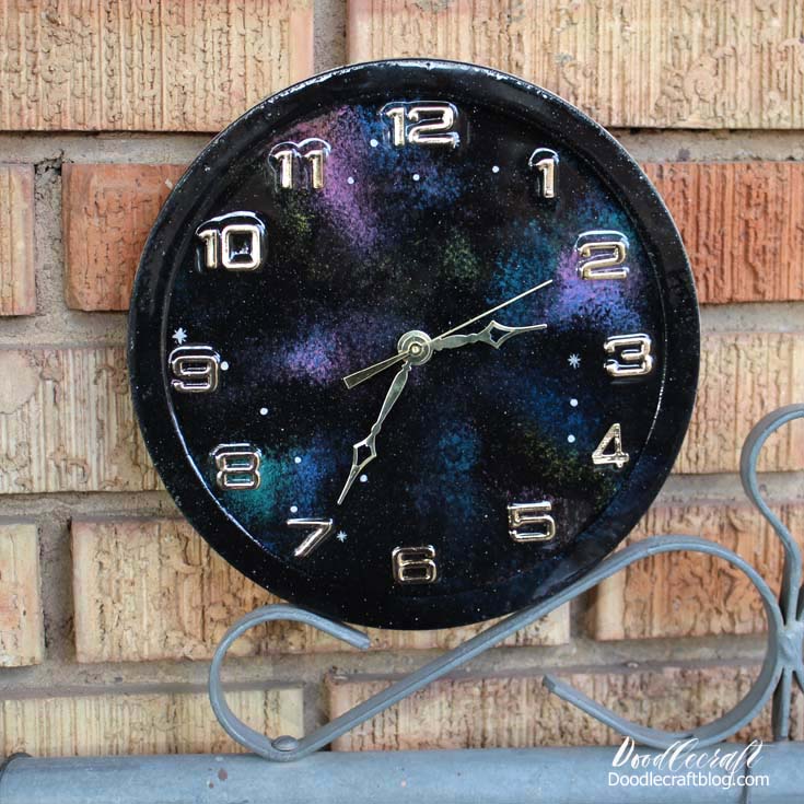 Galaxy Painted Resin Clock Tutorial DIY