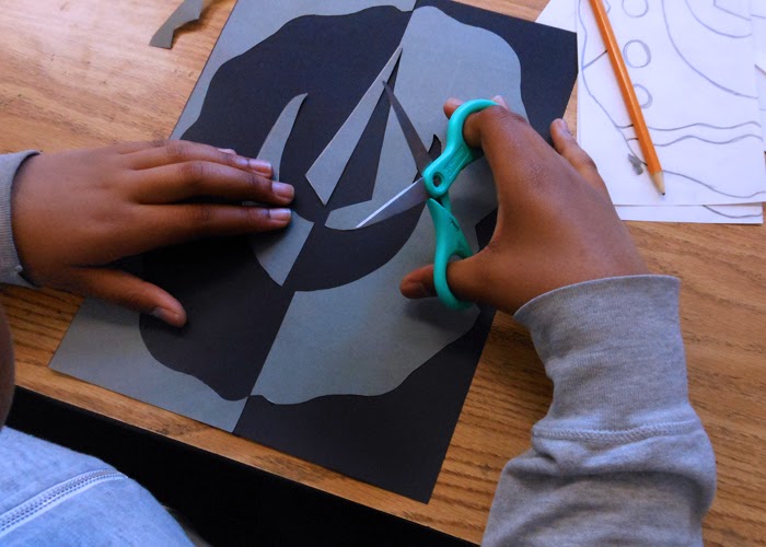 Earl Warren Arts: Sixth Grade: Symmetrical Paper Masks