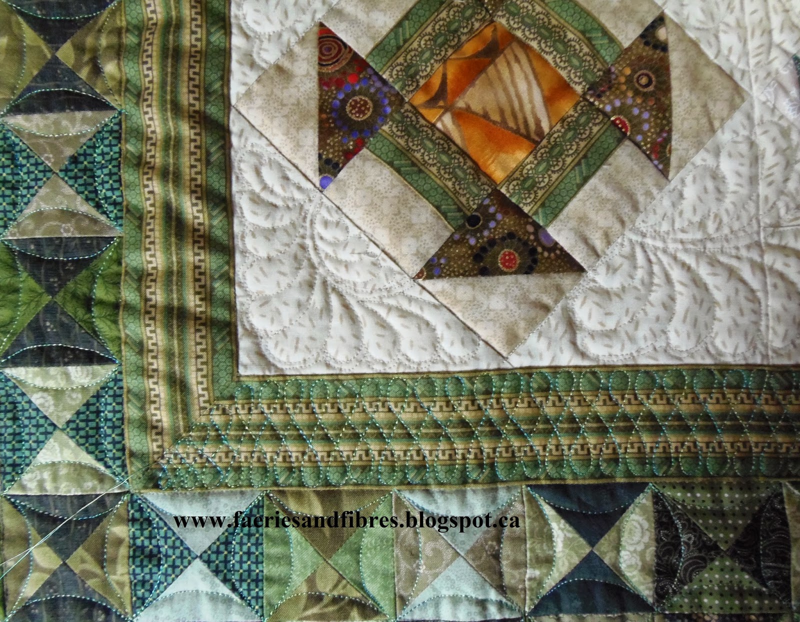 Faeries and Fibres: Quilting a figure 8 in a border