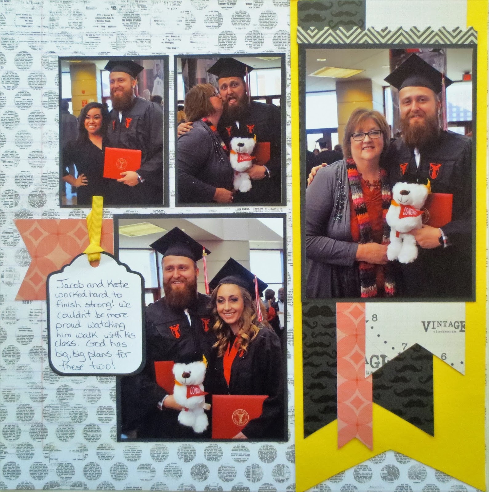 Random Memories: College Graduation - two page scrapbook layouts