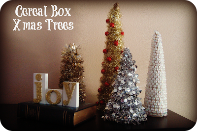 Live, Love & Create: Day 2::::Cereal Box Christmas Trees