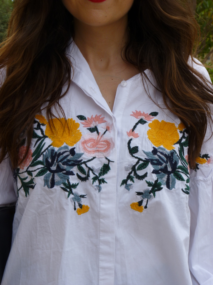 NE Fashion Blog: Flower embroidered shirt