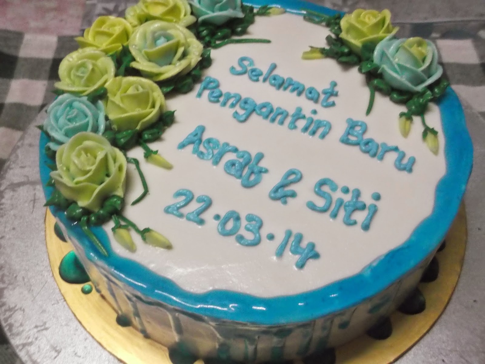 My Bake, My Deco: Musim kawin... Kek kawin tema biru & kuning , biru ...