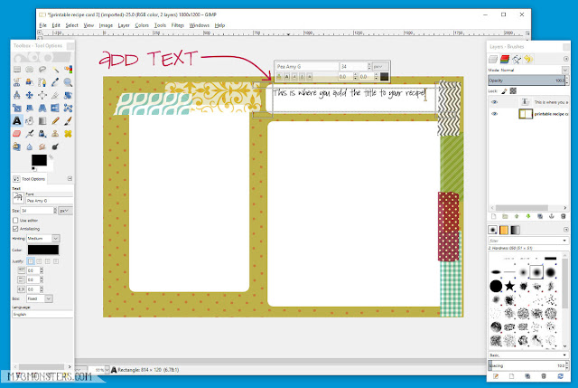 My 3 Monsters: How to Add Text to an Image Using Gimp