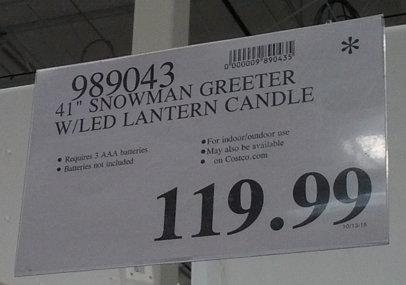 41" Snowman Greeter with LED Candle | Costco Weekender