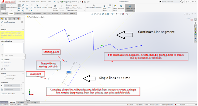 Design Tech Academy: Make separated lines in Solidworks by line command
