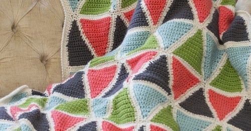 Beautiful Skills - Crochet Knitting Quilting : Colorful Triangle Throw ...