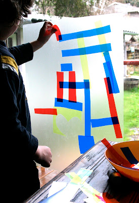 Mama's Little Muse: Colorful window art on contact paper