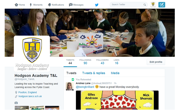 Hodgson Academy Teaching and Learning Twitter account!