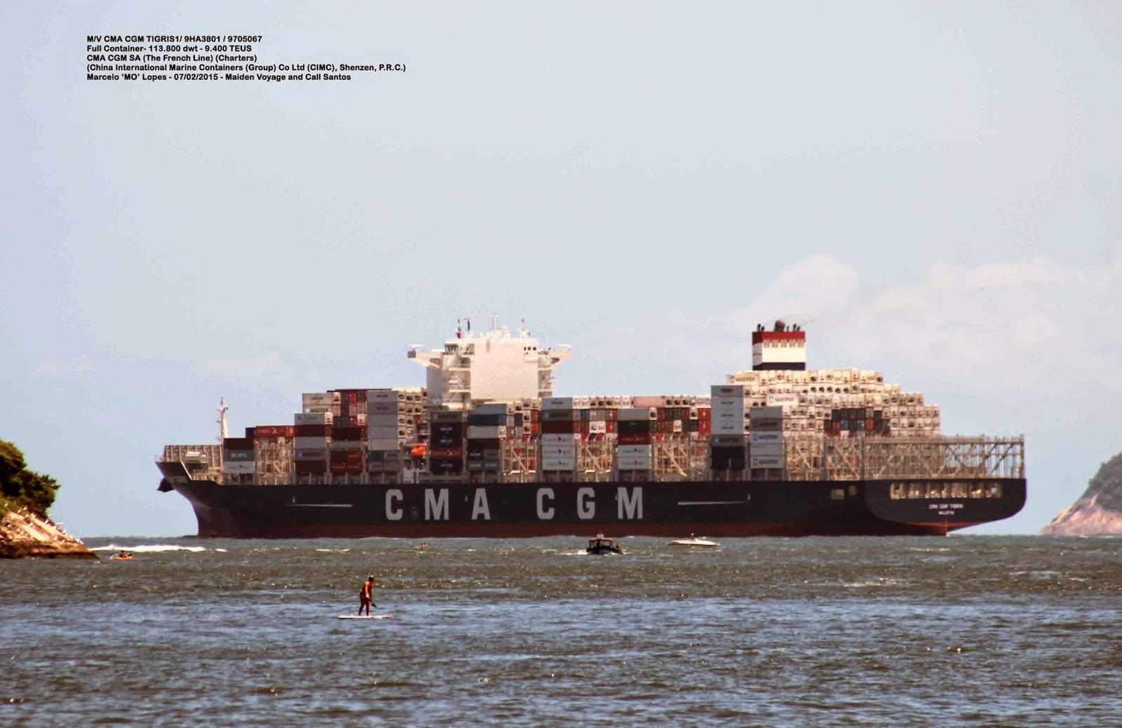 Santos Shiplovers: M/V CMA CGM Tigris / 9HA3801 - Maiden Voyage and ...