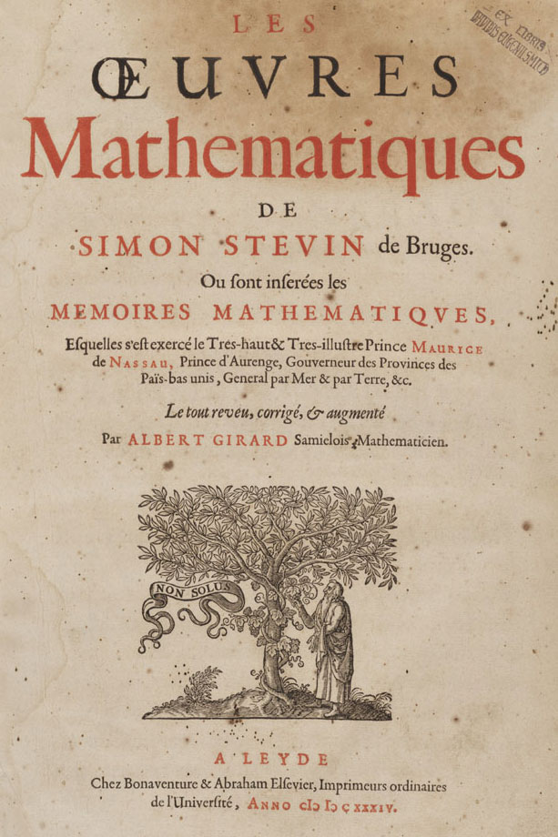 Mathematical Treasures: Simon Stevin's Oeuvres Mathematiques