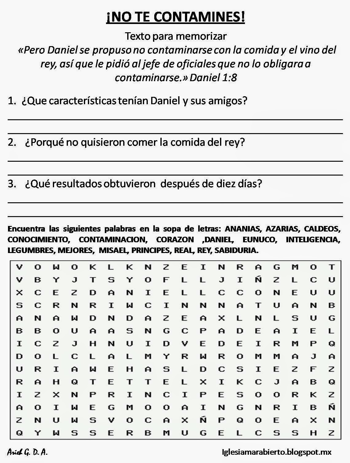 Clase para niños cristianos ¡NO TE CONTAMINES! - Mar de Vida Abundante