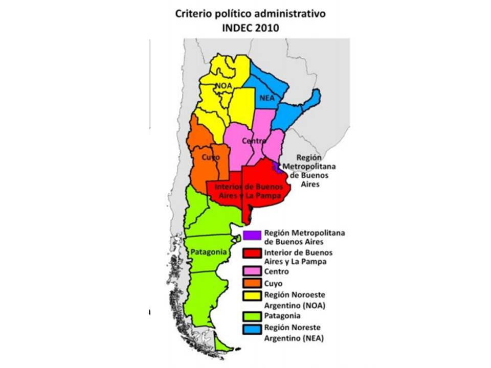 GEO MUNDO ANDINA: Regionalización Argentina según INDEC