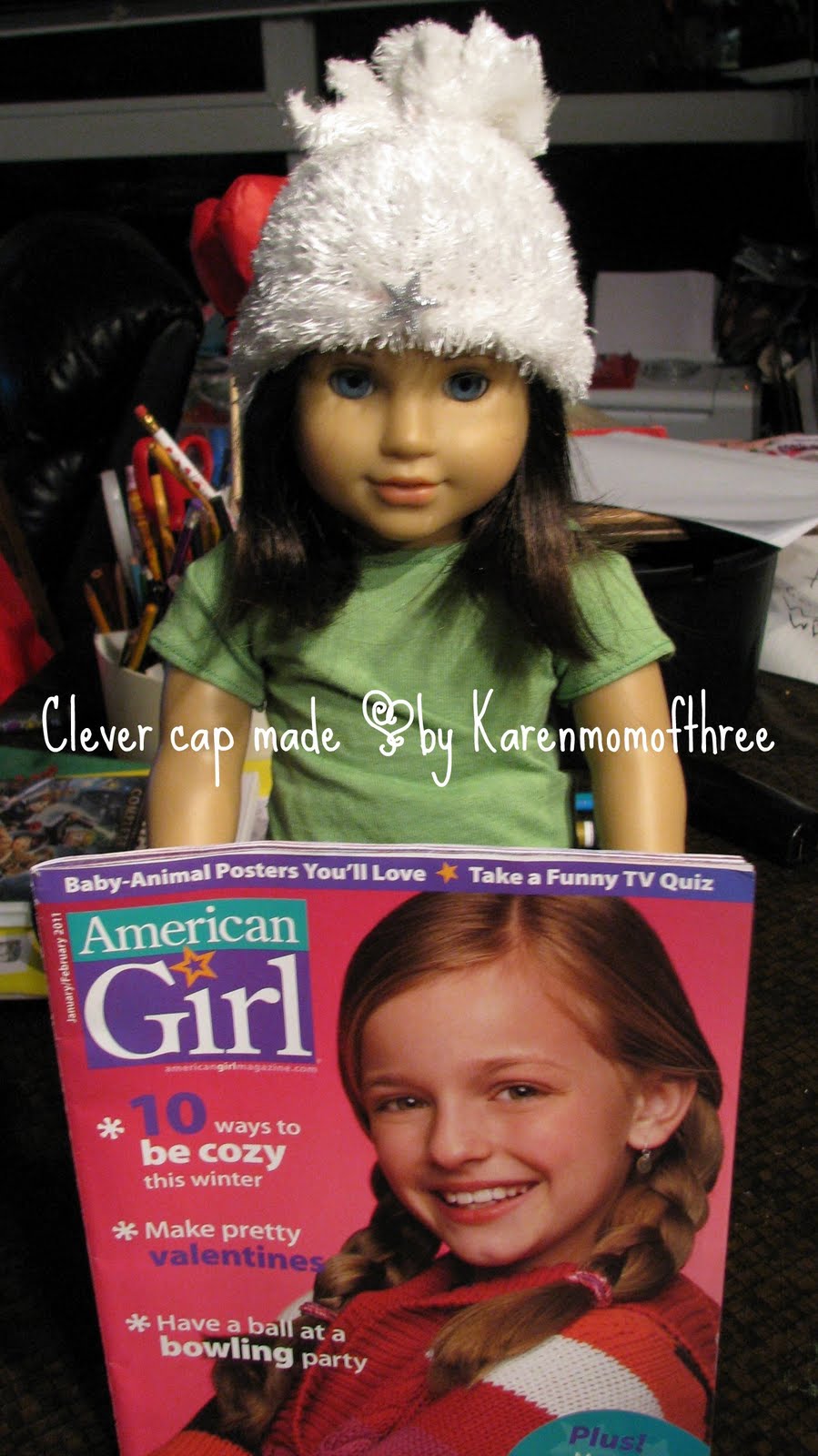 Karen Mom of Three's Craft Blog: Clever Caps Hats for your 18 inch Doll ...