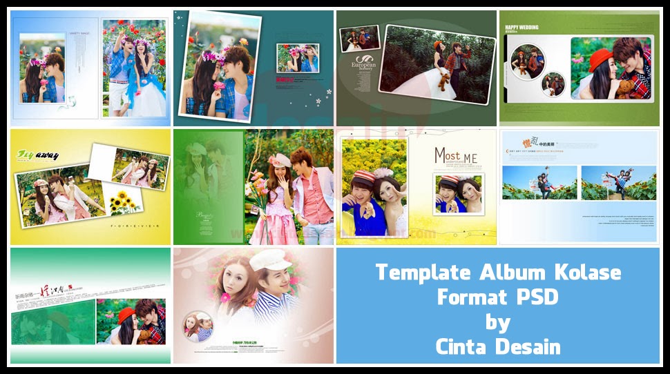 Template Album Kolase Format PSD Volume-3 - Album Kolase Wedding ...