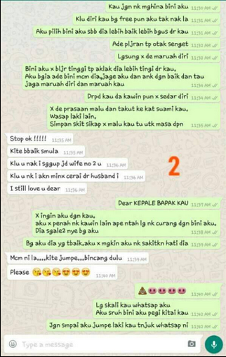 Isteri Terkejut Bila Terbaca Whatsapp Suami Dengan Bekas Kekasih