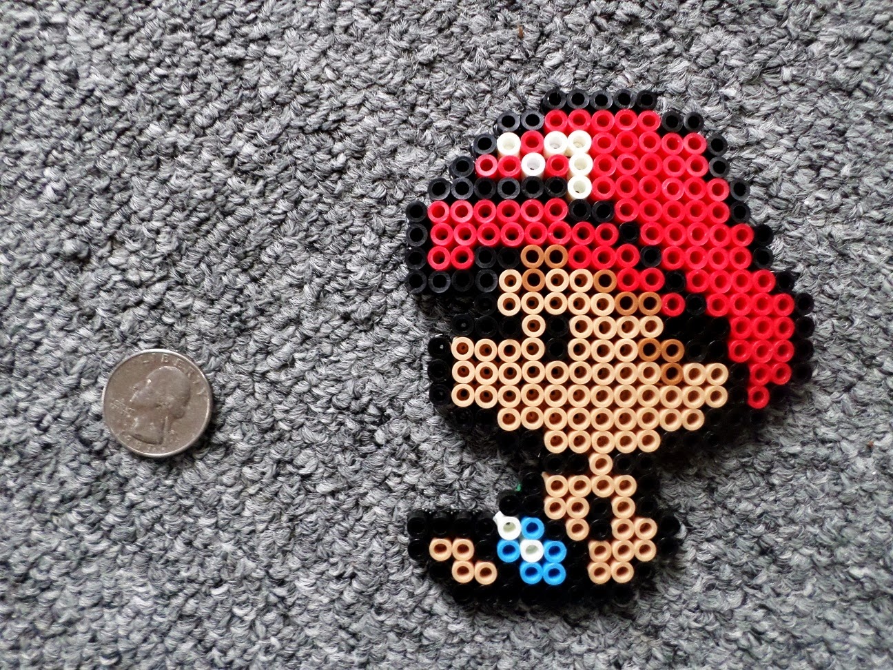 Long Black Fingers : Baby Mario Perler Bead