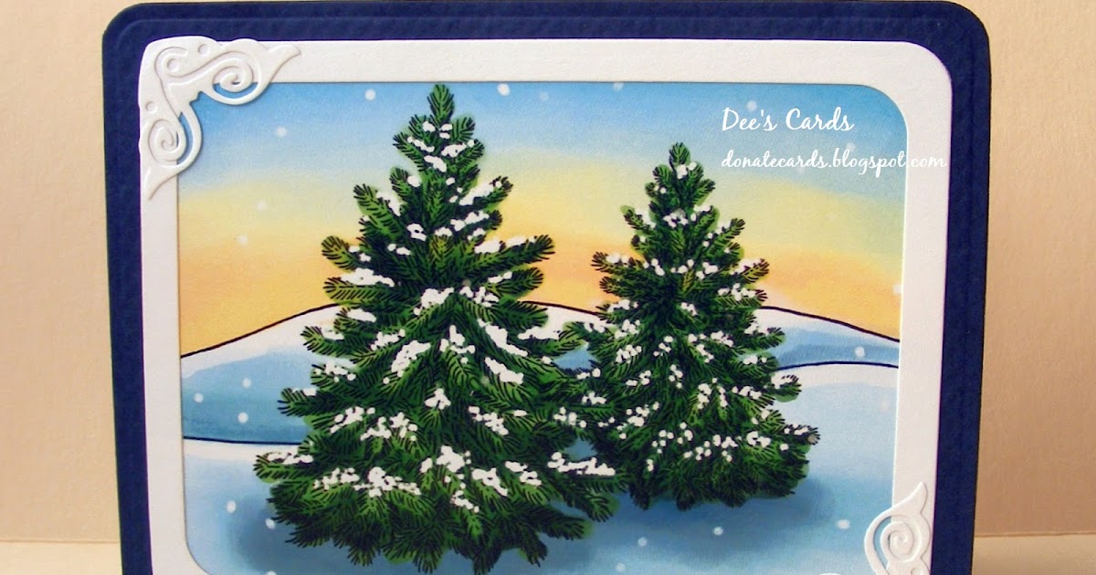 Dee's Cards : Winter trees card 1