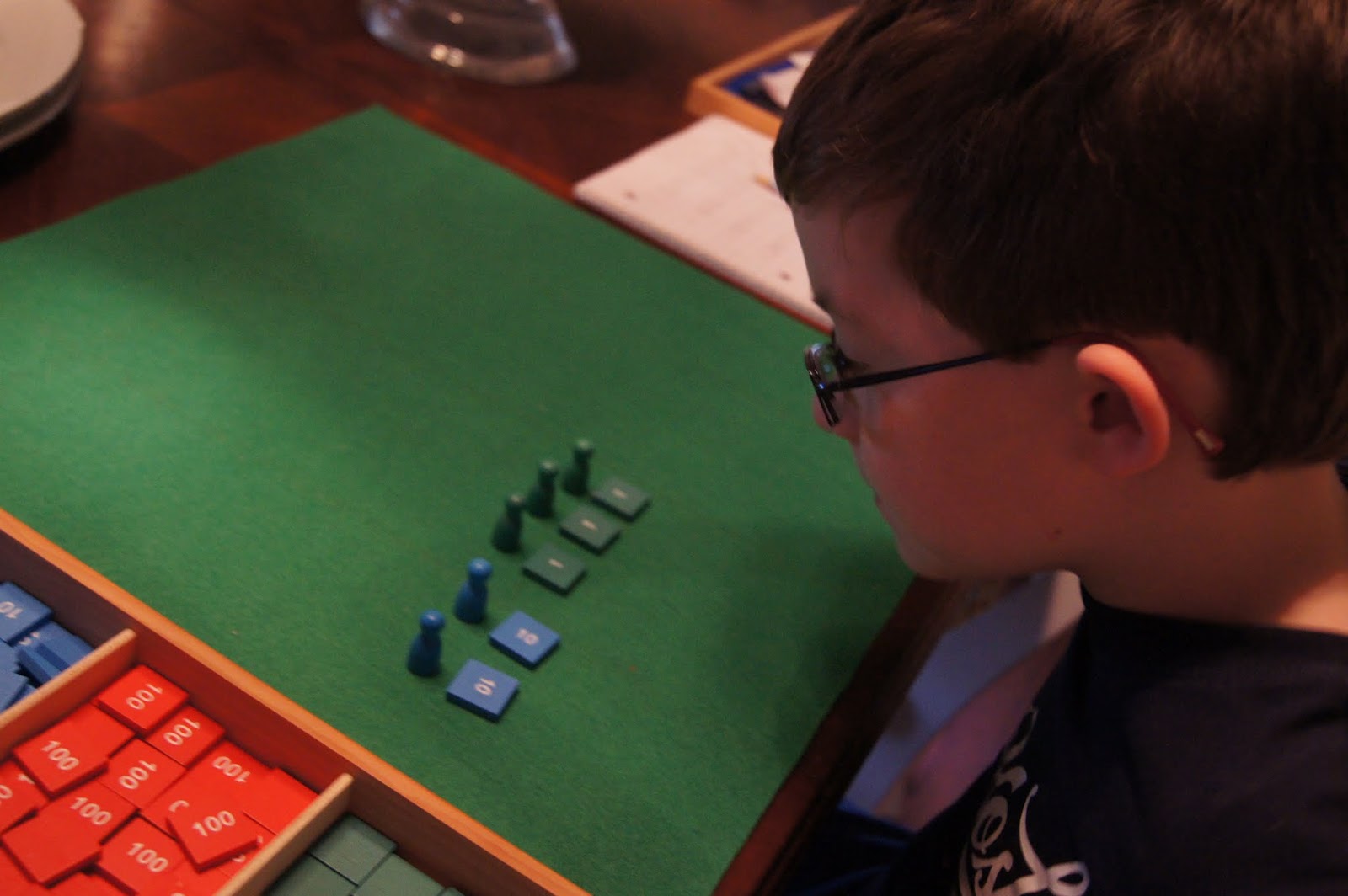 Stamp Game Division, Montessori Math At Home - "Making Montessori Ours"