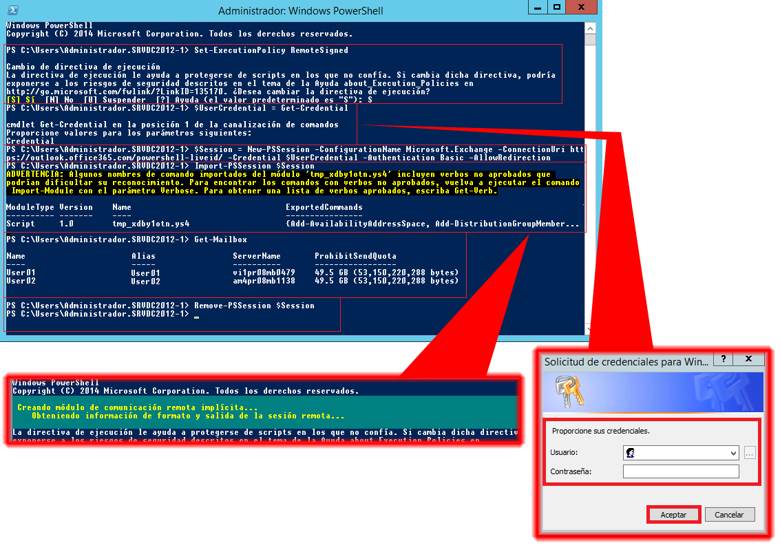 Pantallazos.es: Microsoft Exchange Online: Usar PowerShell.