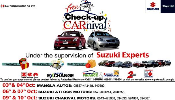Advertising in Pakistan: PAK SUZUKI MOTOR | Free Check-up CAR niva
