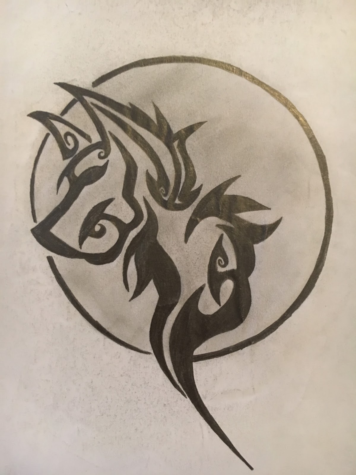 Art/Drawings: Tribal Wolf Drawing