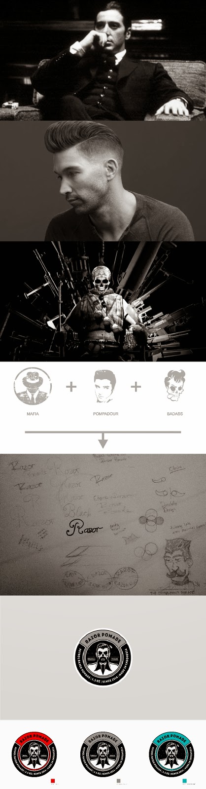 Design Process: RAZOR POMADE (Label)
