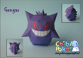 Pokemon Chibi Gastly, Gengar & Haunter Papercraft | Papercraft Paradise ...