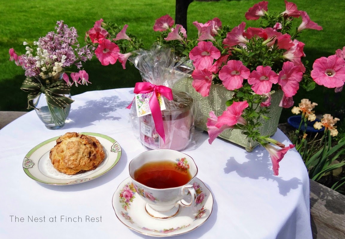 The Nest at Finch Rest: Tea in the Garden with Pink Petunias