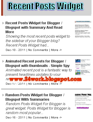 Recent Posts with Thumbnails Widget for Blogger / Blogspot - Blogspot ...