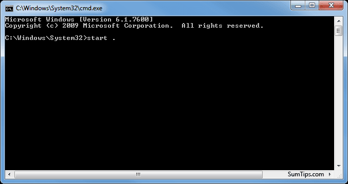 Open Explorer Folder From Current Command Prompt Directory Path Sumtips