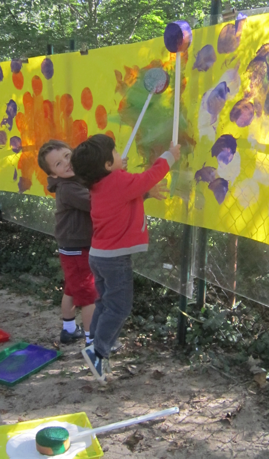 Playfully Learning: Gross Motor Painting