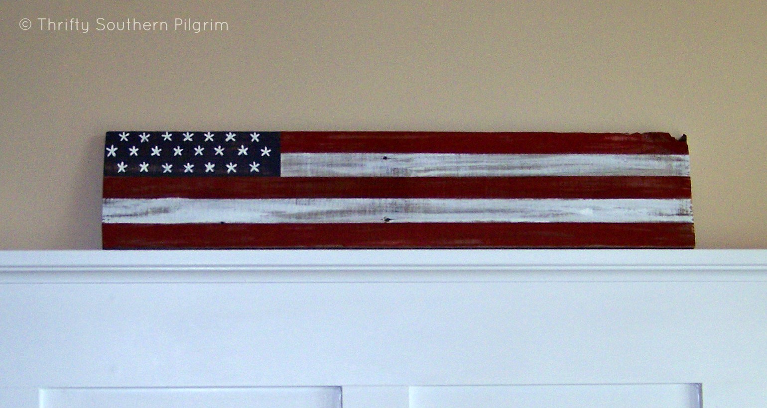 Painted Rustic Wooden Flag
