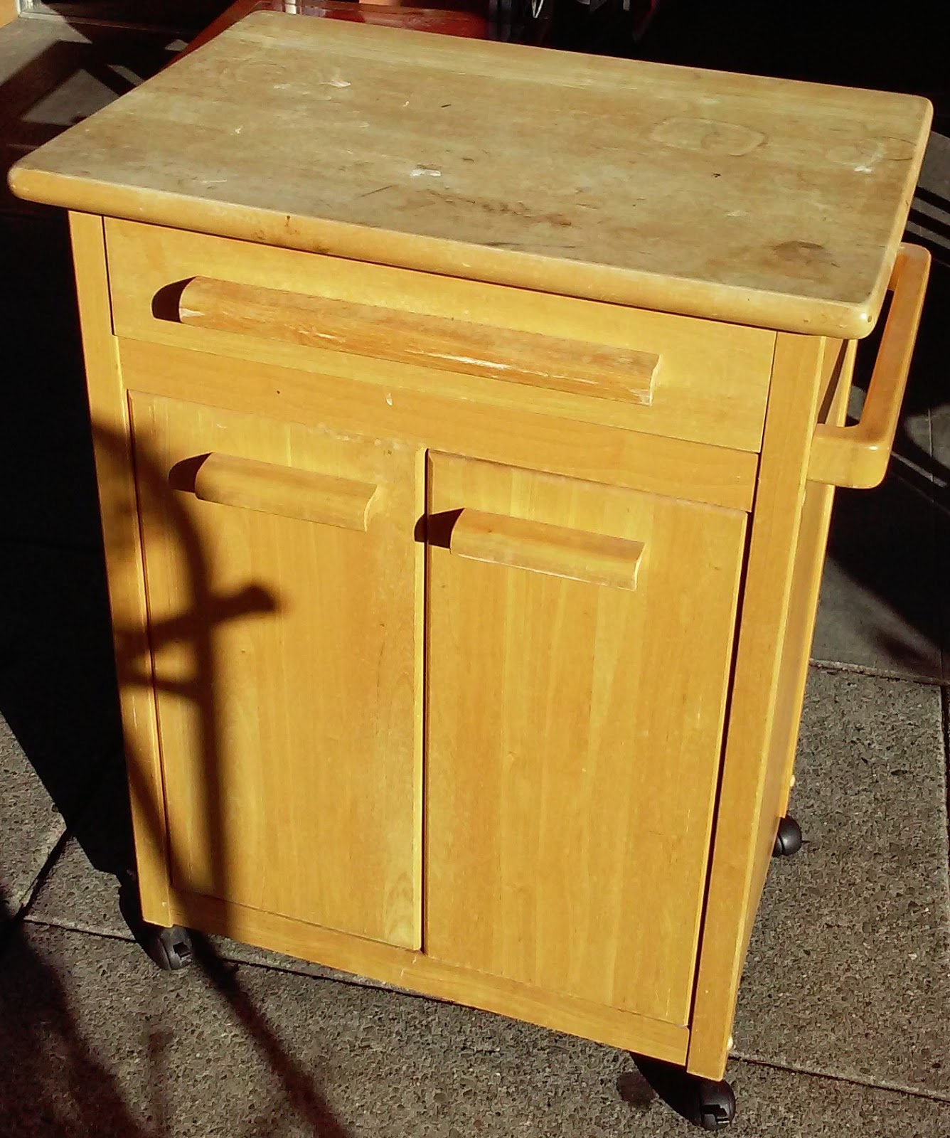 UHURU FURNITURE & COLLECTIBLES: SOLD **REDUCED** 34" Tall Butcher Block ...