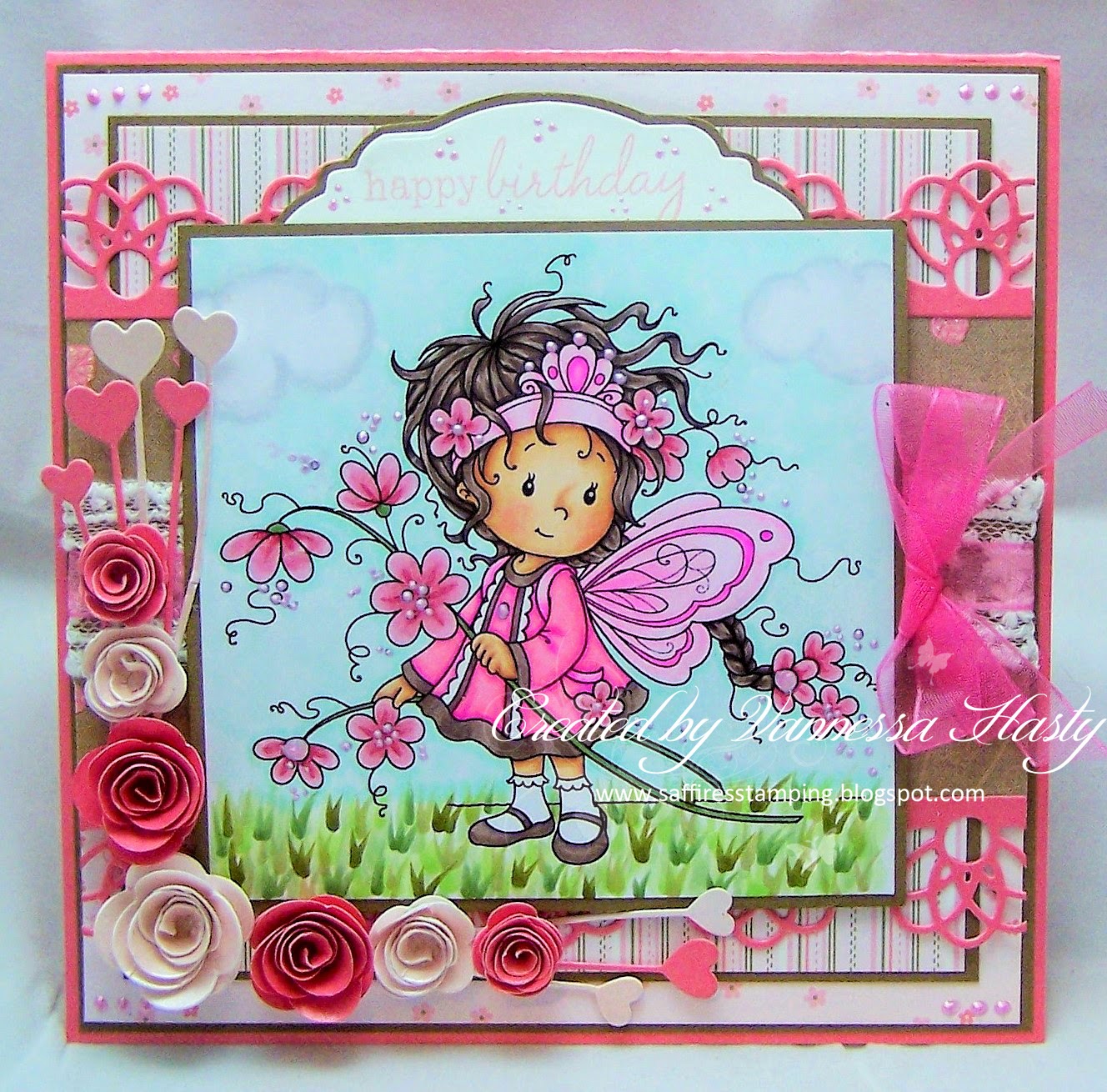 Saffire's Stamping: In The Pink Challenge #61 Pink and Pearly