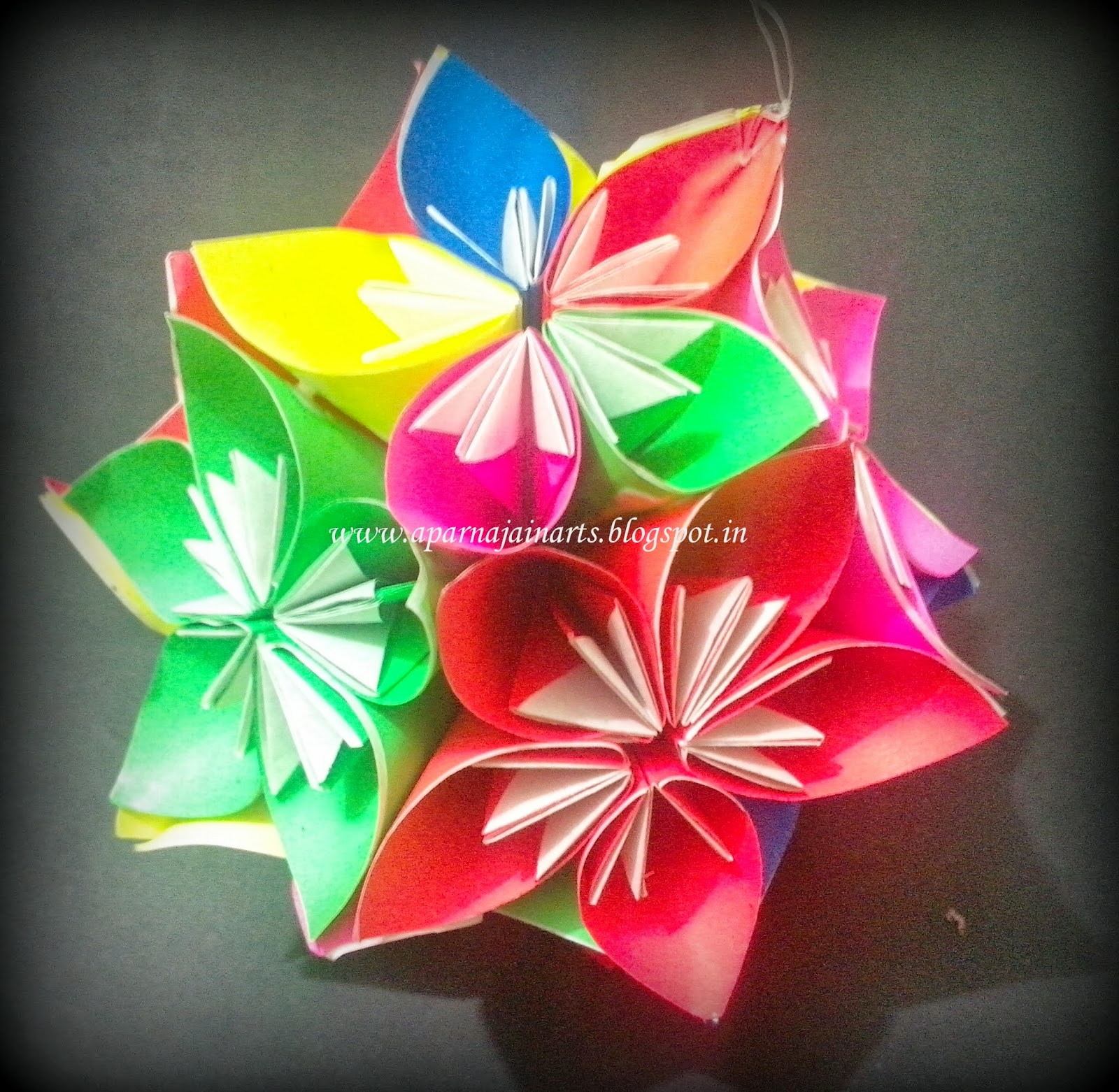 "The Crafty World" - Pankh Arts: Three Pointer Origami Paper Flower