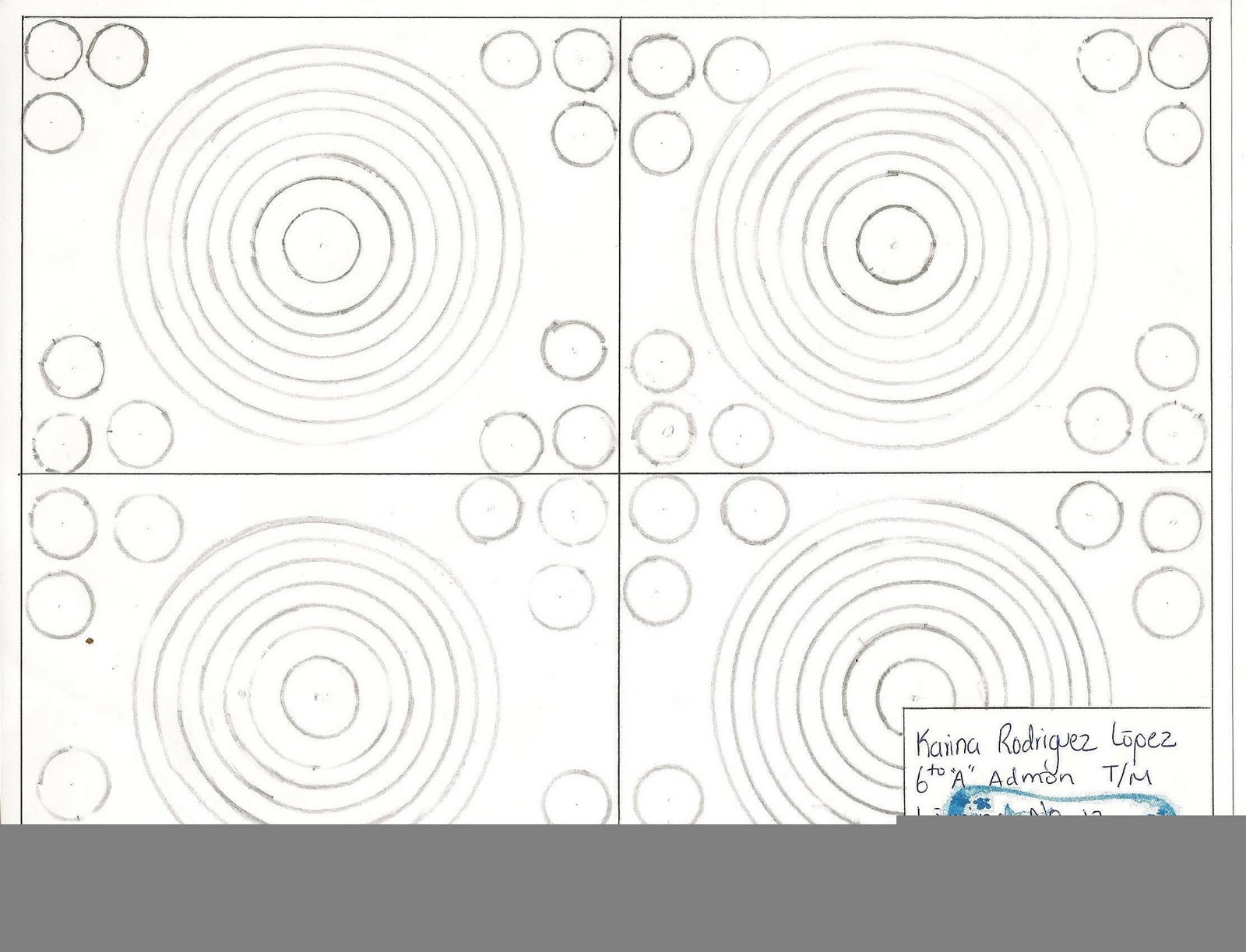 Clase de dibujo Tecnico KRL: Lamina No. 8 Circulos con compas