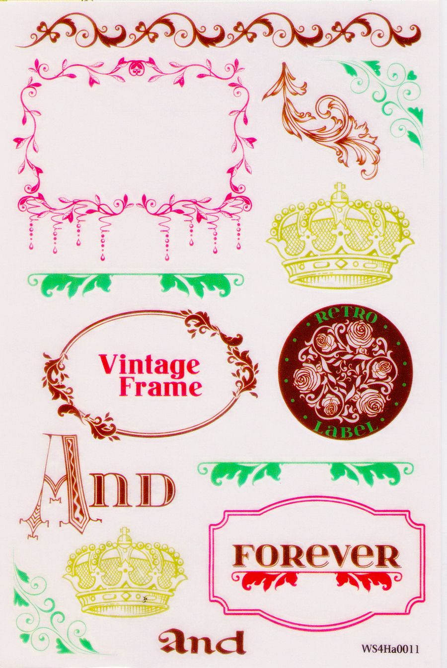 Pretty Crafty: Rub-ons Five sheets of Vintage and assorted Designs of ...