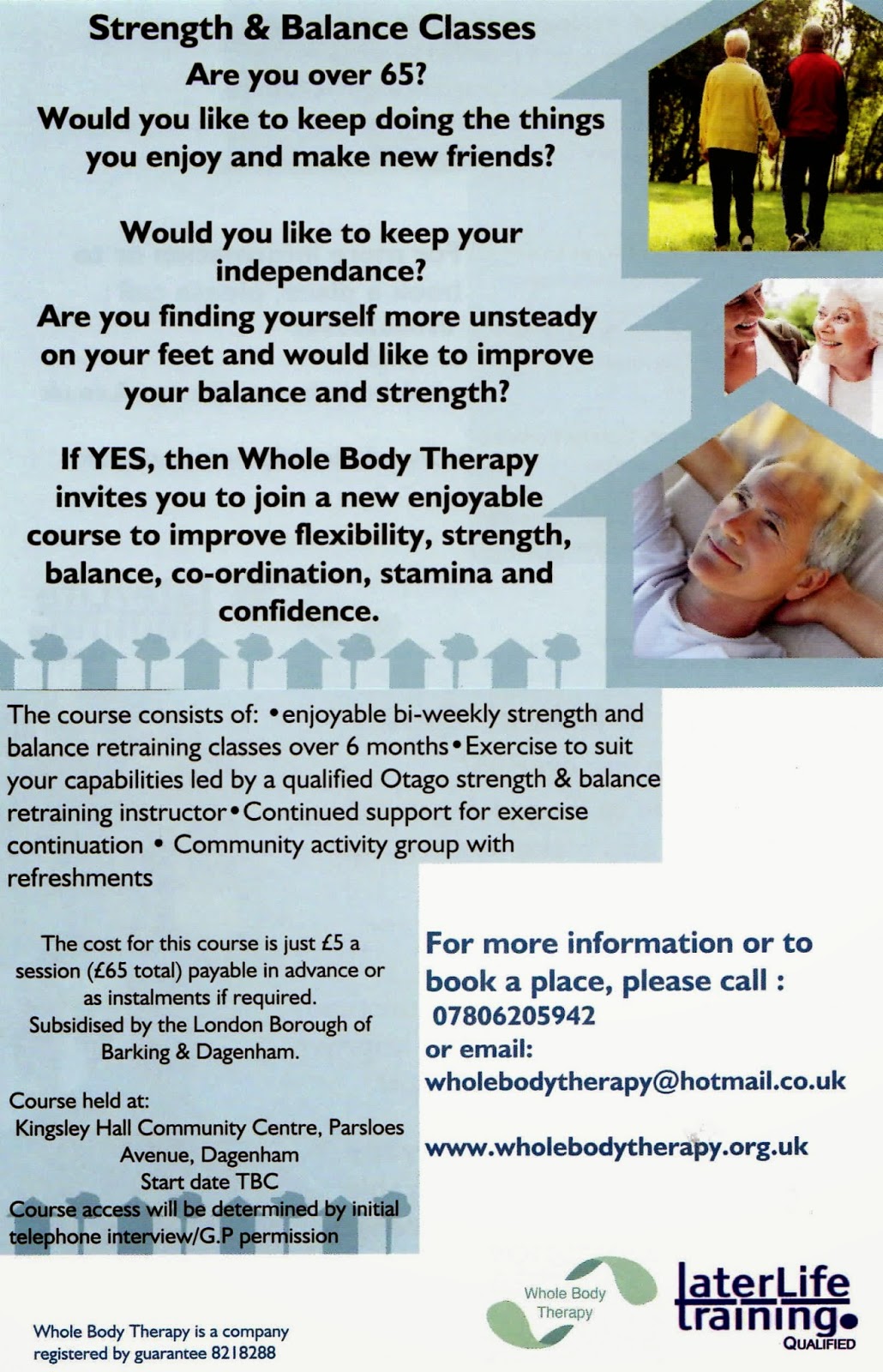 Whole Body Therapy: Strength and balance retraining course information.