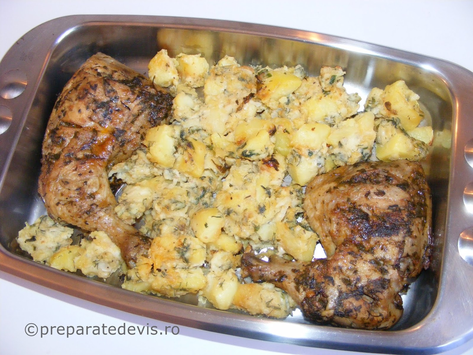 Friptura de pui cu cartofi taranesti | Preparatedevis.ro
