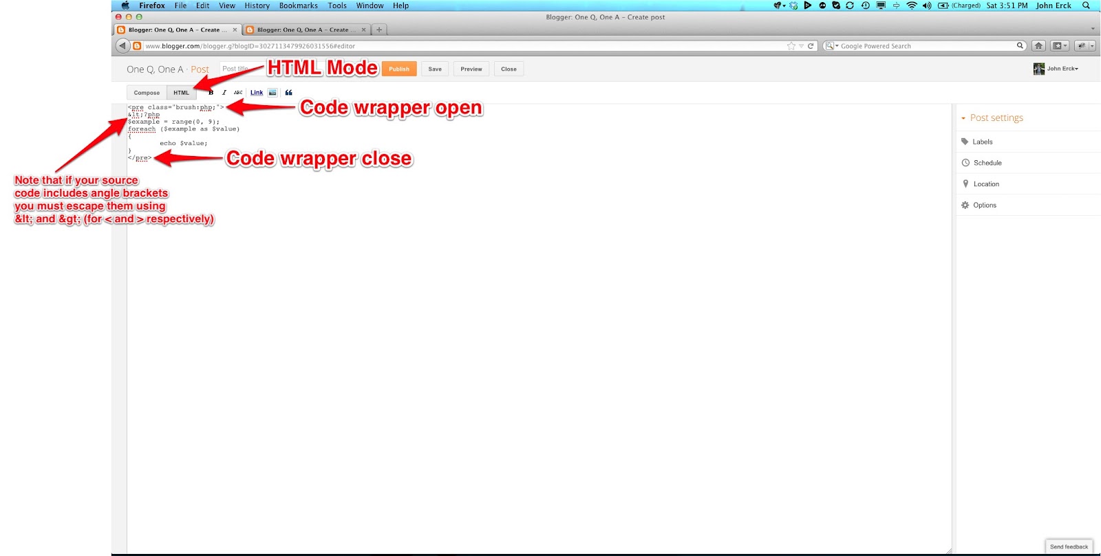 One Q, One A: How do I add syntax highlighting to my Blogger blog?