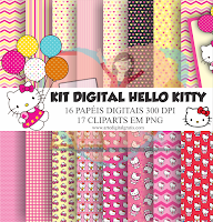 KIT DIGITAL HELLO KITTY GRÁTIS - Arte Digital Grátis