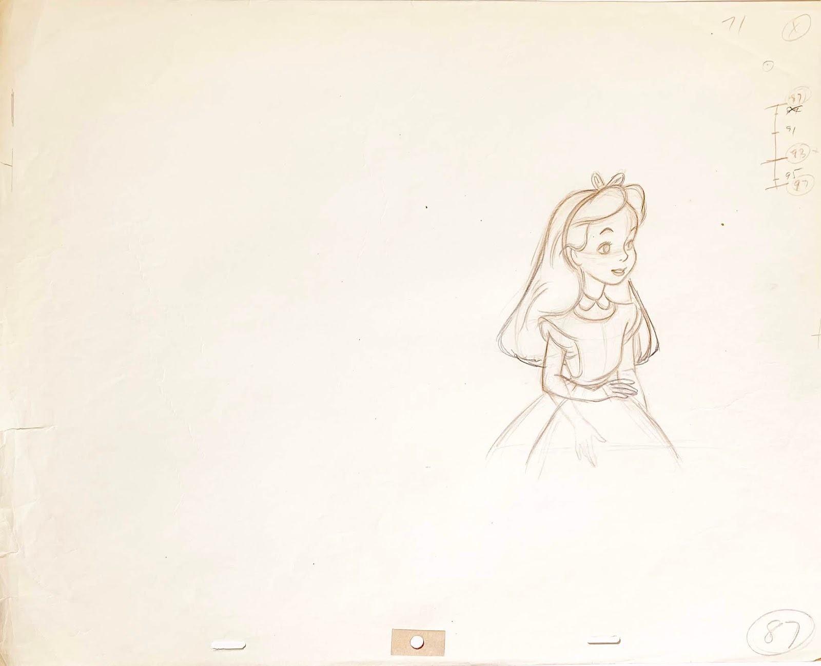 Animation Collection: Original Production Animation Drawing of Alice ...