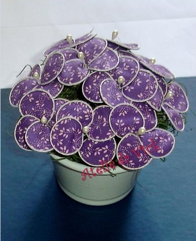 Artes da Vick: Flor de Arame com Tecido