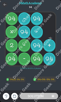 Math Academy "94" Solution/Answers ~ Doors Geek