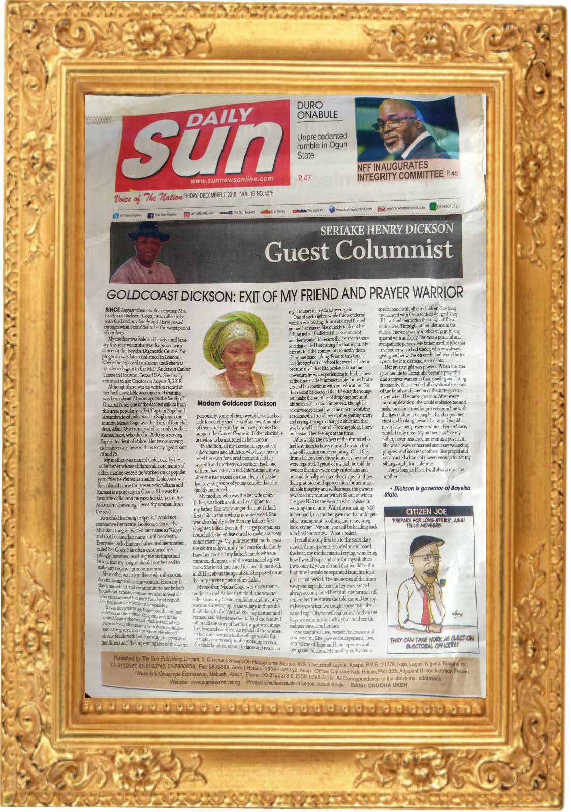 TheArchivesPR.: Sample of Newspaper framing.