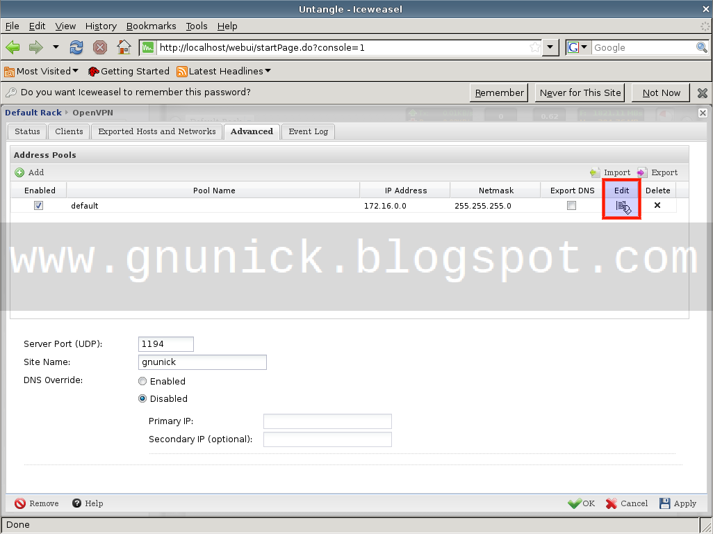 Instalando Un Servidor OpenVPN En Untangle | gnunick